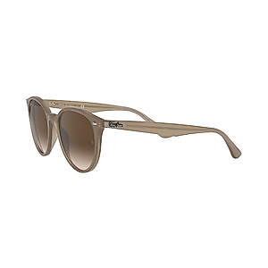 Ray-Ban RB4305 Round Sunglasses, Opal Beige/Brown Gradient, 53 mm
