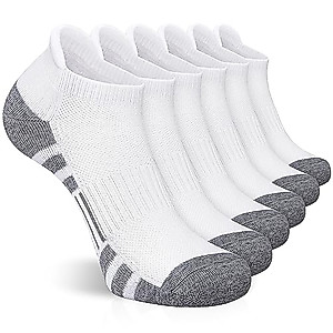 Felicigeely Ankle Athletic Running Socks Low Cut Sports Socks Breathable Cushioned Tab Socks for Men Women 6 Pairs