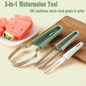 3-in-1Watermelon Cutter Slicer,Watermelon Cutter Slicer Tool,Stainless Steel Watermelon Slicer Cutter,Portable Fruit Cutter Set for Home,for Camping, Encourages Kids' Hands-On Skills,1pcs.