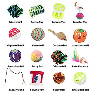 Yocvikey Cat, Kitten Toy with Collapsible Rainbow Tunnel for Indoor Cats, Interactive Toy Set Include Crinkle Ball, Jingle Bells, Spring Toy, Mouse Toys for Cats, Kitty