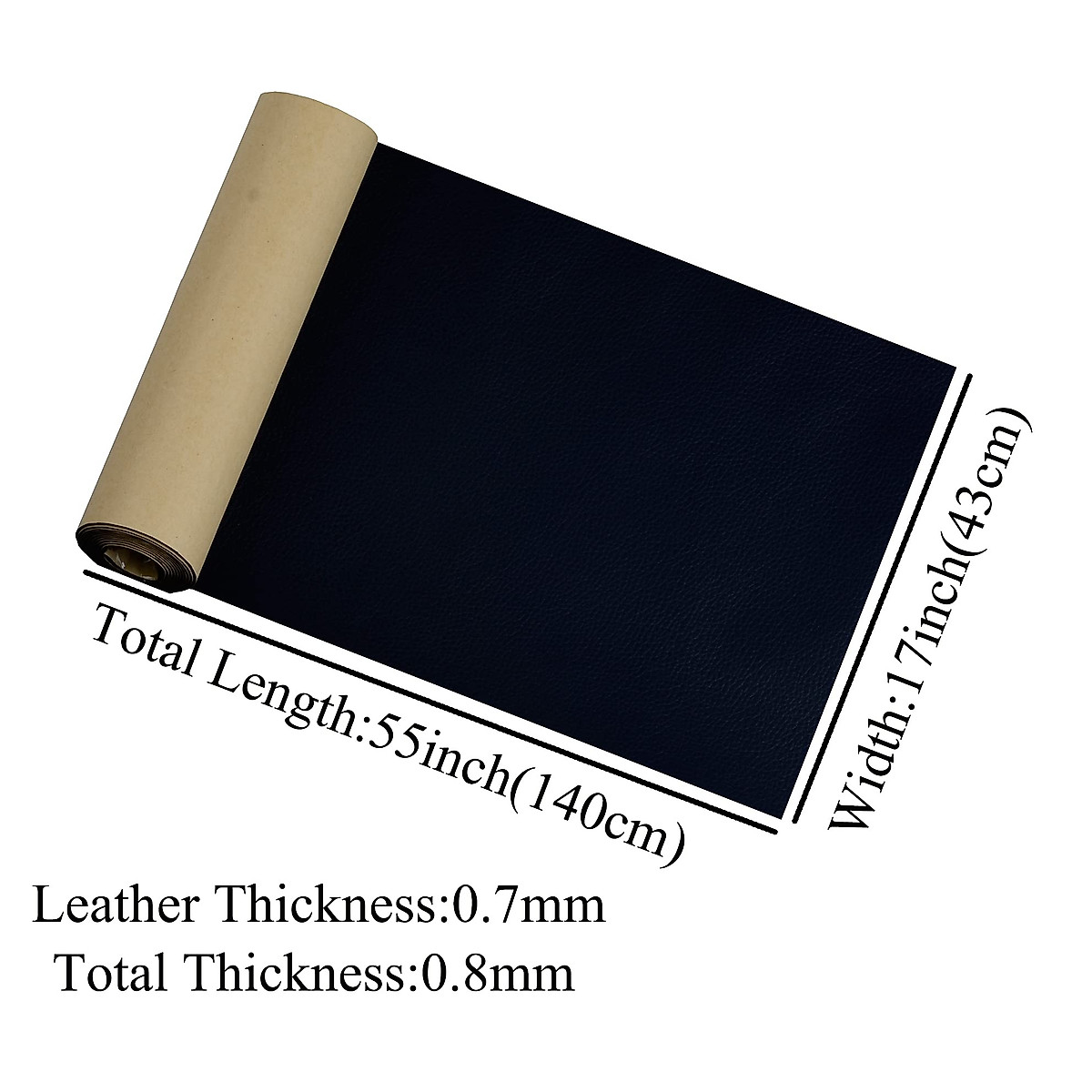Leather Repair Patch for Couches 17X55inch Large Self-Adhesive refinisher cuttable reupholster Tape Patches kit for Couch Car Seats Furniture Sofa Vinyl Chairs Shoes Fabric Fix(Black, 17x55 inch)