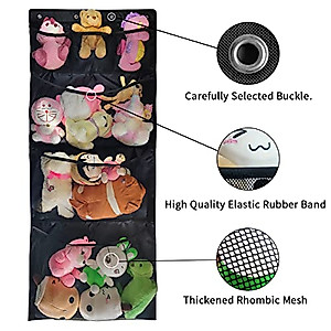 TidyMaster 2 Pack WallMount Hanging Organizer, Over The Door Organizer Storage for Shoes, Stuffed Animal Toy or Home Accessories, 3 Large & 3 Small Expandable Breathable Mesh Pockets(black)