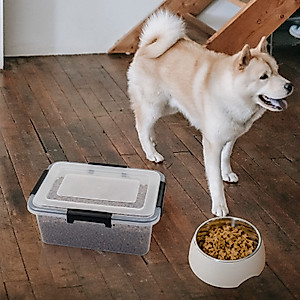 Fiazony 6-Pack 10 L Clear Plastic Storage Box with Lid, Airtight Pet Food Storage Containers