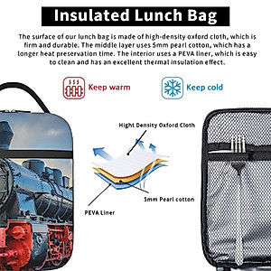 Chayber Steam Train Old Engine Train Lunch box Kids Boys Girls Insulated Lunch Bag For Women Men Thermal Lunch Bags Bento Box Adult Lunch Box For Work,Picnic