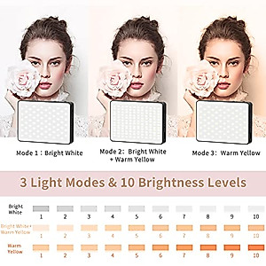 King Ma Video Conferencing Lighting, 3 Light Modes Portable LED Clip Light for Webcam Lighting, Zoom Call Lighting Video Selfie Light for Remote Working Distance Learning Live Streaming Makeup