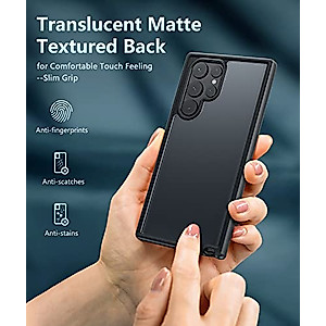 FNTCASE Samsung Galaxy S23-Ultra: Drop-Proof, Shockproof TPU Hybrid Slim Case with Screen Protector - Black