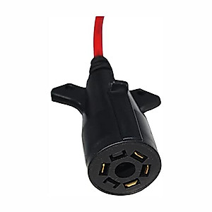 MaxxHaul 70086 7-Way Round to 4-Way Flat Trailer Plug Adaptor with 18 Inch Flexible Cable Which Extends To 36 Inches , Red