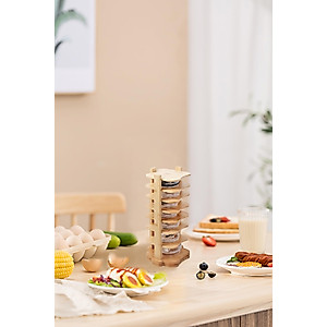 takor Extra Large Bamboo Tumbler Lid Organizer for Cupboard，Compact Lid Storage Rack，Freestanding Cup Lid Holder for Kitchen Cabinet and Countertop, Tidy Kitchen and Easy to Clean