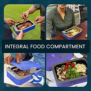 Hot Bento – Self Heated Lunch Box and Food Warmer – Battery Powered, Portable, Cordless, Hot Meals for Office, Travel, School, Jobsite, Picnics, Outdoor Recreation, Kitchen Meal Prep