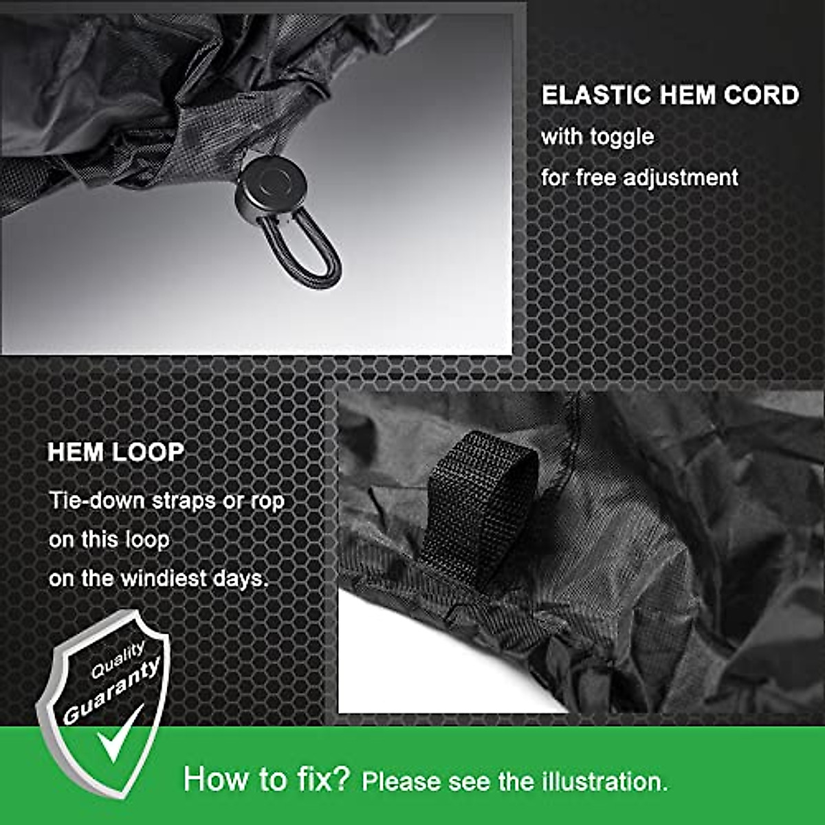 G2CAMP Oversize Larger Tractor Riding Lawn Mower Cover and Zero-Turn 79.92"L x 50"W x 53.93"H with Waterproof - Black