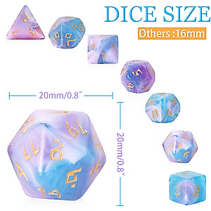 DND Dice Set Gold Yellow Dice Fit Dungeons and Dragons D&D RPG Role Playing Game MTG Pathfinder Polyhedral 7 Dice Set