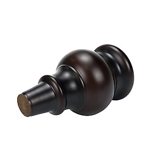 LC LICTOP Eucalyptus Wood Furniture Legs Wood Sofa Legs Replacement Round Gourd Wooden Turned Feet with Caster Wheels Height 120mm/4.72", 4PCS