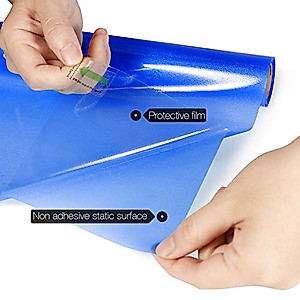 HIDBEA Frosted Window Privacy Film - Non Adhesive Static Cling Glass Stickers Sun UV Blocking Heat Control Door Covering Decals for Home Office(17.5 x 78.7 Inch, Frosted Blue)