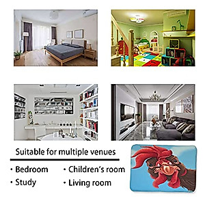 ZHENGJC Farmhouse Large Area Rugs British Cock Art Non Slip Bedroom Living Room Kitchen Carpets Hallways Doormats Quick Dry Bathroom Floor Mats Exercise Mat Rugs Home Decoration23.6x15.7in