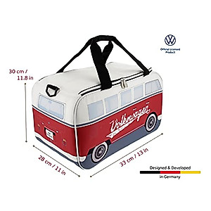 BRISA VW Collection - Volkswagen Samba Bus T1 Camper Van Cooler Bag 25 l (White/Red)