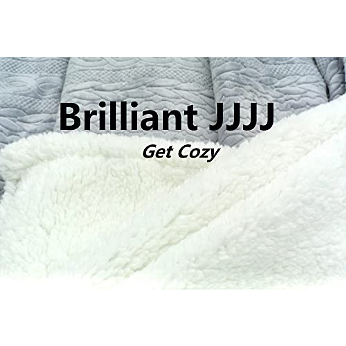Brilliant JJJJ Sherpa Fleece Throw Blanket for Couch – Grey Fuzzy Warm Soft Blankets and Throws for Sofa, 39x60 Inches