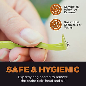 Homesake - Tick Remover Tool for Dogs, Cats & Humans - 1 Packs of 3 - Pain Free Tick Removal Twister Tweezers - Dog Tick Removal Tool - Tick Puller Removes Head & Body - Includes User Guide