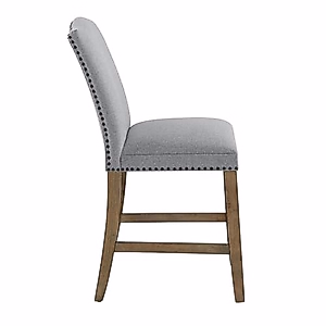 BOWERY HILL Transitional Gray Marble Counter 8-Piece Dining Set