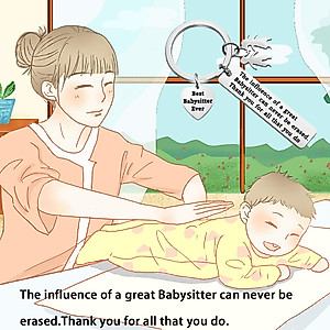 TGBJE Babysitter Gift Thank You For All That You Do Keychain Best Babysitter Ever Gift Appreciation Gift Nanny Gift (Babysitter Keychain)