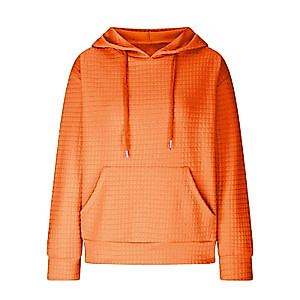 Oversized Sweatshirt for Women Waffle Knit Tops Trendy Casual Long Sleeve Crewneck Shrits Dressy Womens Fashion Plus Size Essentials Hoodie Pullover Fall Clothes 2023 Sweaters(A Orange,3X-Large)