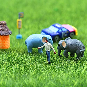 ELCOHO 12 Pieces Artificial Garden Grass Lawn Life-Like Fairy Artificial Grass Lawn Miniature Fairy Garden Ornament Dollhouse Decoration, 6 x 6 Inches