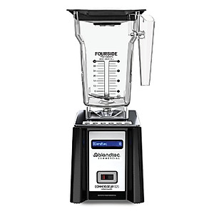 Blendtec Connoisseur 825 SpaceSaver - Commercial-Grade Blender - FourSide Jar with Vented Gripper Lid - Black