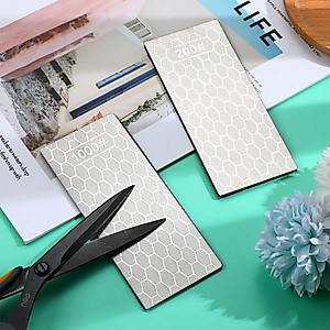 5 Pcs Diamond Sharpening Stone Honing Stone Diamond Stone Lapping Plate Diamond Sharpening Plate Fine Coarse Bench Stone for Kitchen Blade Chisel, 5.9 x 2.48 Inch(200, 400, 800,1000, 1200 Grit)