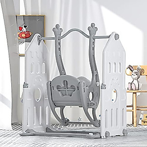 Lifeand Toddler Swing Set, Kids Freestanding Swing Playset Indoor & Outdoor Baby Swing Set,White