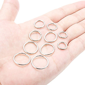 Dyknasz 10PCS 14G Surgical Steel Hinged Clicker Segment Nipple Rings Septum Lip Ring Hoop Cartilage Tragus Sleeper Earrings Piercing Jewelry for Women Men 8mm 10mm 12mm 14mm 16mm Silver