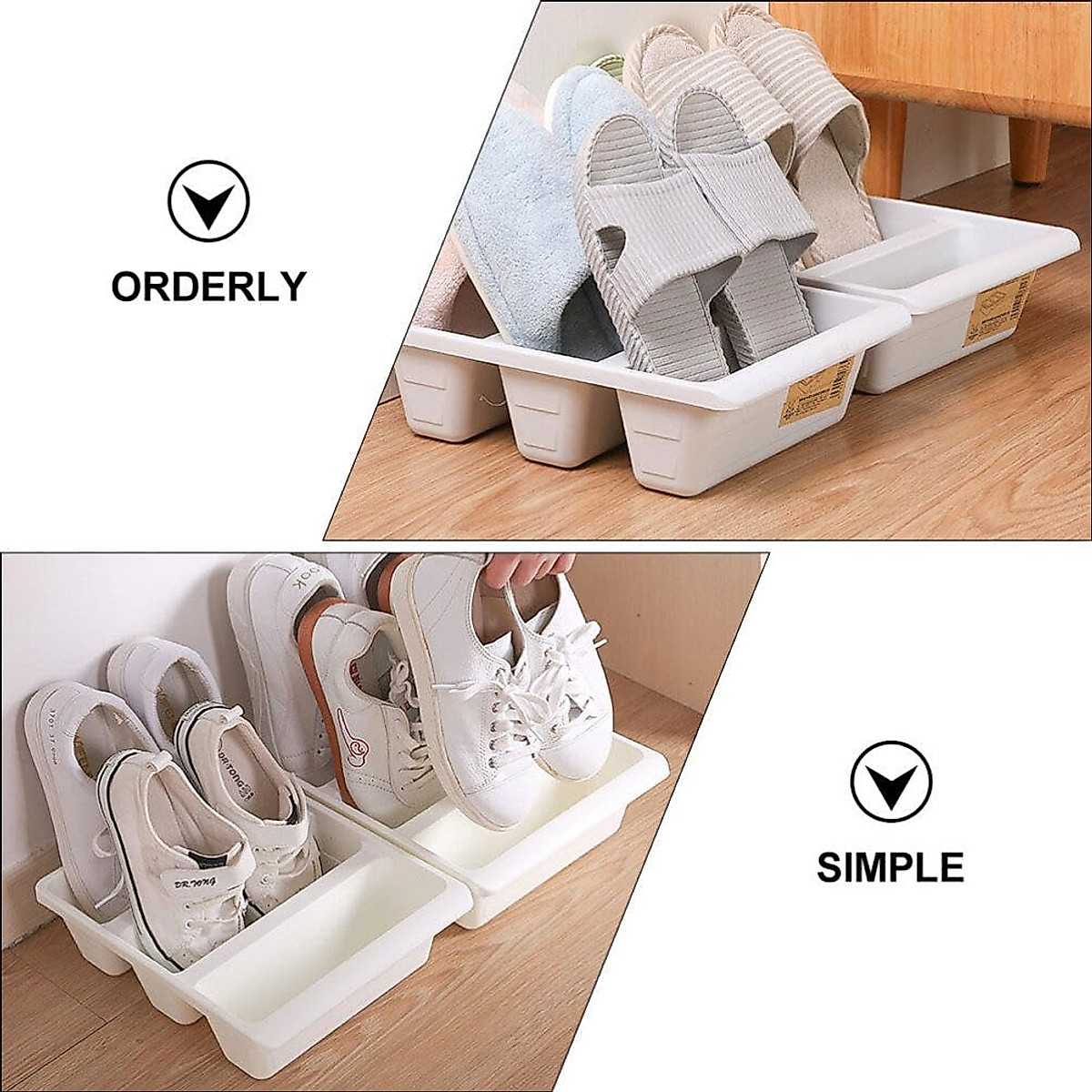 STOBAZA 2Pcs storage shoe tray shoe storage rack Entryway vertical shoe rack closet shoe rack Door Shoe stand shoes organizer rack cabinet storage shelf Shoe Shelf Finishing tray pp porch