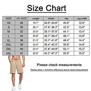 Immerguter Mens Shorts Adjustable Elastic Waist Casual Workout Shorts with Pockets,42,HC-ZZ-Khaki