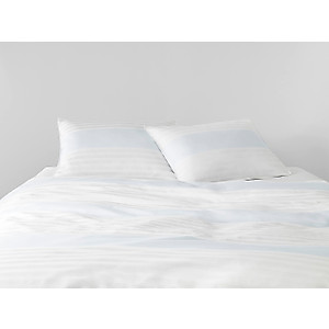 Calvin Klein Wythe Woven Set of 3 Duvet Set - 1 Duvet Cover & 2 Sham Covers, Queen Size, Cotton (Pacific)