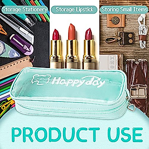 Cute Pencil Case, Clear Pencil Pouch, Large Capacity Mesh Pen Bag with Zipper, Aesthetic Pencil Case Organizer, Portable Stationery Bag for Students Adults Women (Green)