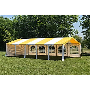 DELTA Canopies 32'x16' Budget PVC Wedding Party Tent,Easy Setup Outdoor Event Canopy,Backyard Garden Shelter Gazebo,with Waterproof Top,Galvanized Steel Frame,Commercial/Residential Use,Yellow White