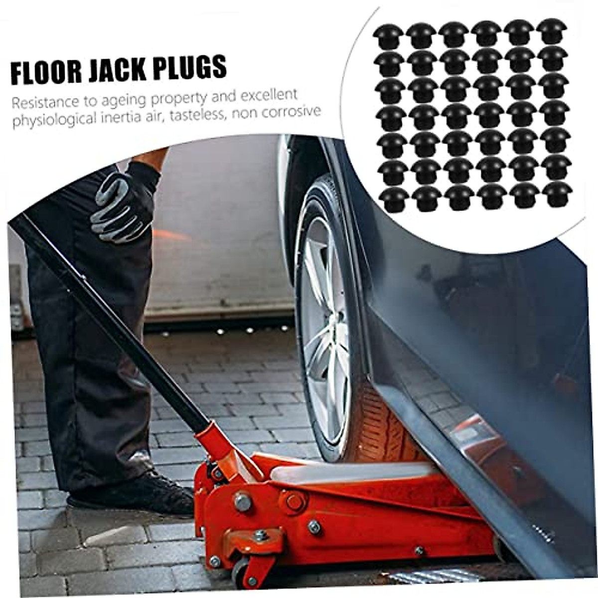 Horizontal Rubber Oil Plugs Car Jacks Car Jack 120 Pcs Jack Plug Car Lift Jack Car Accessory Rubber Horizontal Black Car Accessories Auto Accessories Hydraulic Filler Bung