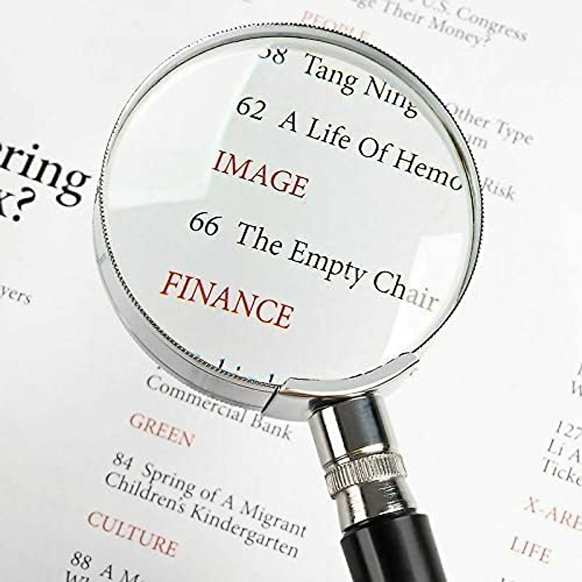 10X Handheld Magnifier Magnifying Glass Handle Low Vision Aid High Magnification for Reading, Senior, Map, Inspection, Handcraft Hobby (50MM)