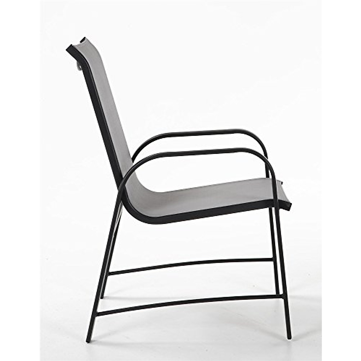 Cosco Outdoor Living Dining Chairs, 6-Pack, Gray Frame, Light Gray Sling (88645GLGE)