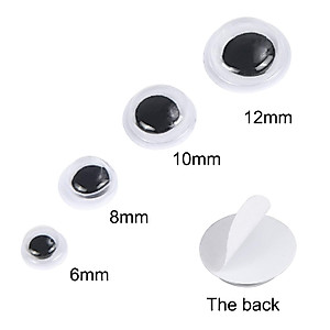 1000 Pcs Self Adhesive Googly Wiggle Eyes for DIY, Multi Colors and Sizes Craft Sticker Eyes