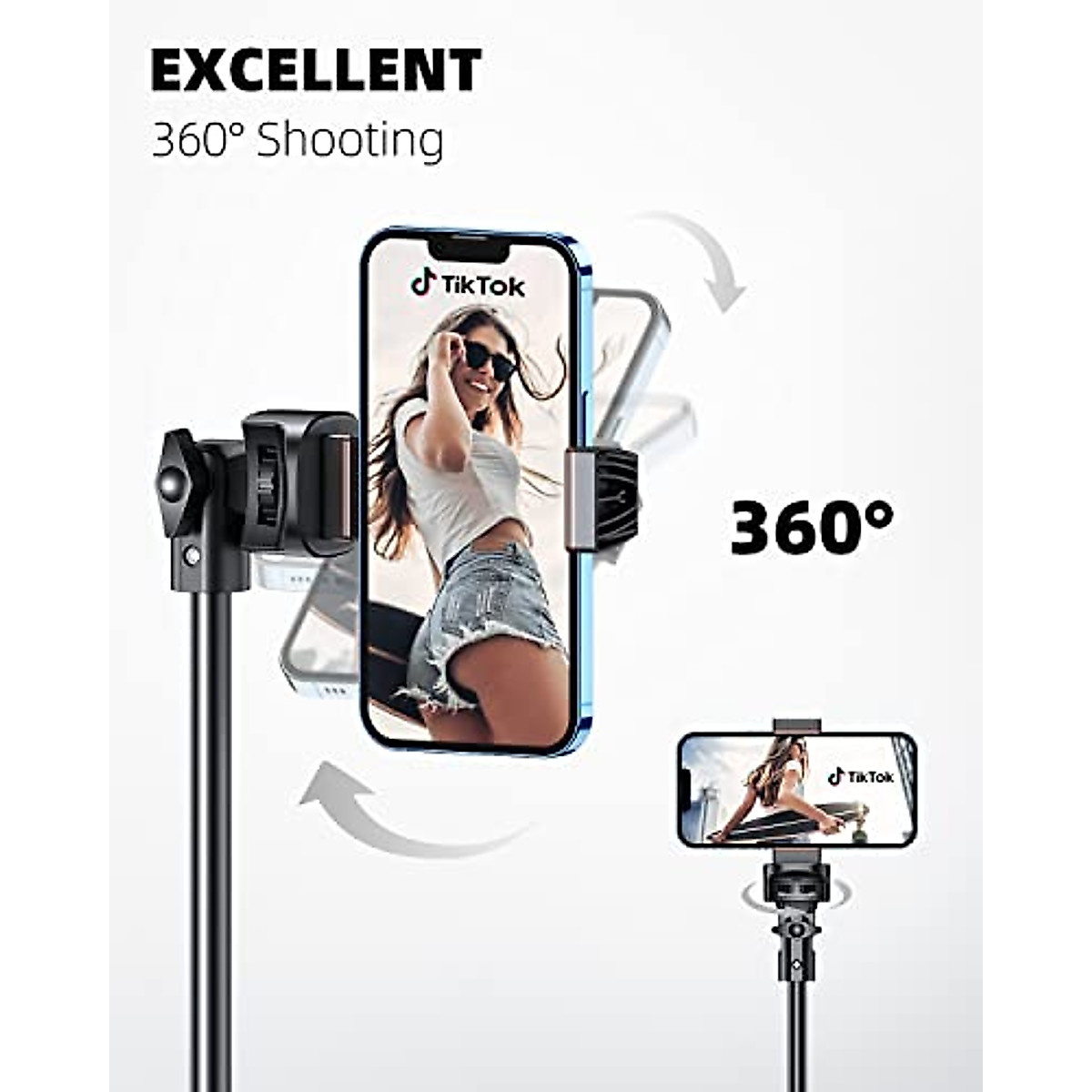 ANGFLY 67" Phone Tripod & Selfie Stick, Extendable Cell iPhone Tripod Stand with Remote and Phone Holder, Tripod for iPhone Compatible with iPhone 14 Pro Max 13 12/Android/Camera