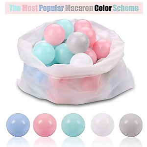 LANGXUN 50pcs Soft Plastic Balls - Toy Balls for Kids - Gift for Toddler Birthday Christmas, Ball Pit Play Tent, Water Toys, Kiddie Pool, Party Decoration