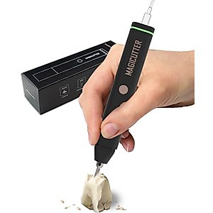Generic Portable Ultrasonic Cutter 30W 40KHZ for Leather 3D Printing Plastic DIY Cutting, with 40pcs Replacement Knife and Fixtures, Black
