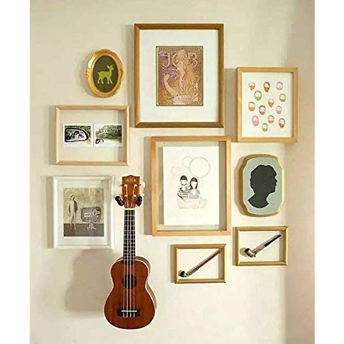 WOGOD Ukulele Wall Mount Hanger Stand Holder for Ukulele Violin Mandolin Banjo Guitars Wall Hangers Hooks Stands