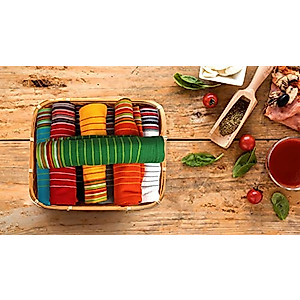 Urban Villa Kitchen Towels, Premium Quality, Cotton Dish Towels,Mitered Corners,Ultra Soft (Size: 20X30 in),Multi Color Waffle Stripes, Highly Absorbent Bar Towels & Tea Towels - (Set of 8)