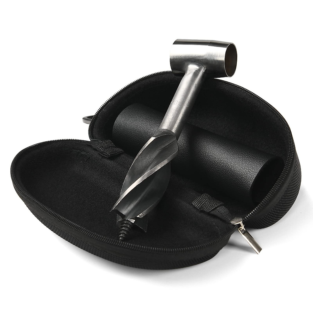 Esplorilo Bushcraft Hand Auger-Survival Tools Bushcraft Tools Settlers Wrench Survival Gear and Equipment Outdoor Scotch Eye Wood Drill Bit for Bushcraft Backpack and Camping, Silver