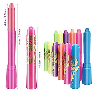 Face Paint Crayons Glow in The Dark Body Painting Kit Under UV and Black Light Makeup Non-Toxic for Halloween Masquerades Easter Festivals Party Supplies (6 Colors)