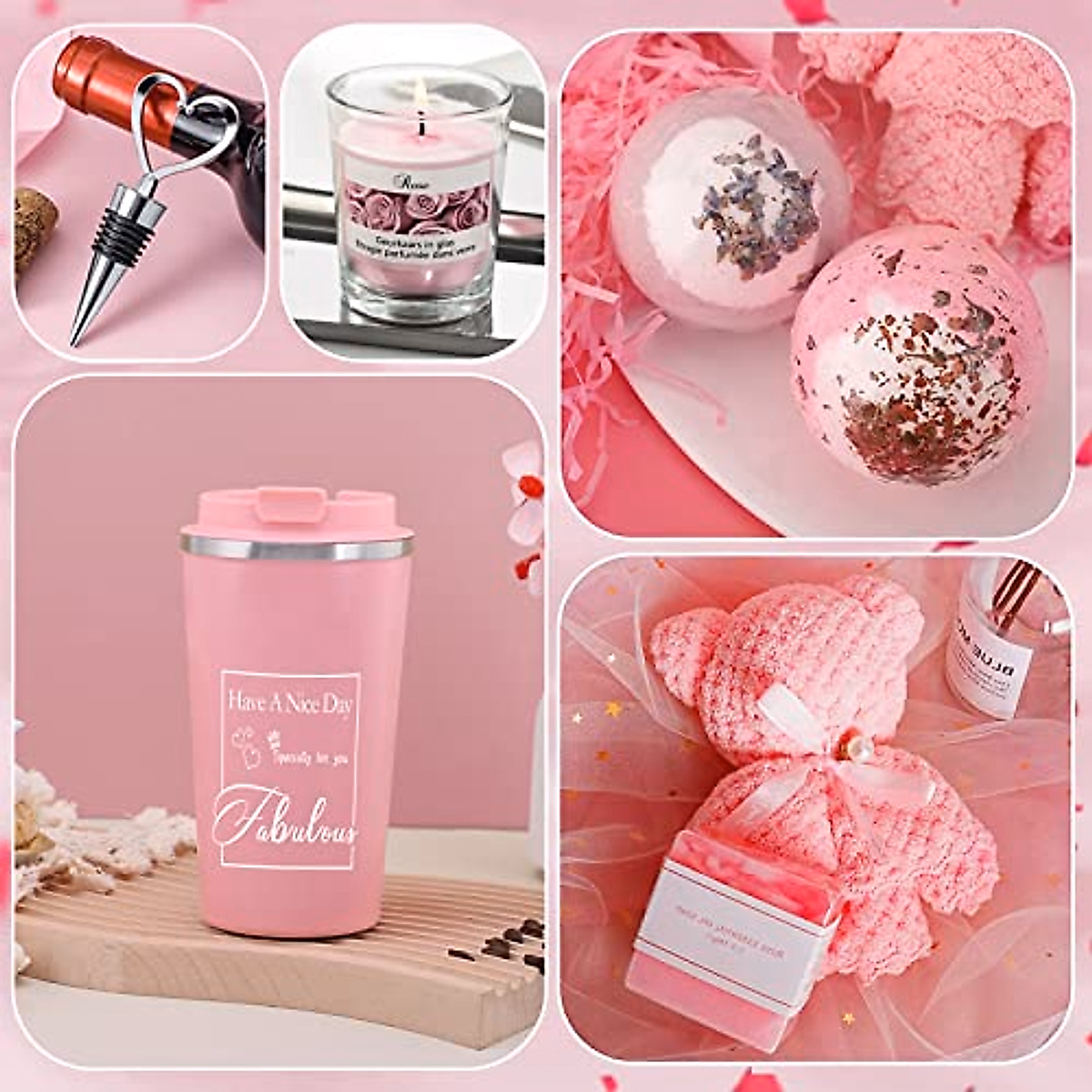 Birthday Gifts for Women, Wine Lover Gift Basket Idea for Mom Sister with Gift Card Towel Candle for Bridal Shower Retirement Unique Friendship Gift Box for 30th 40th