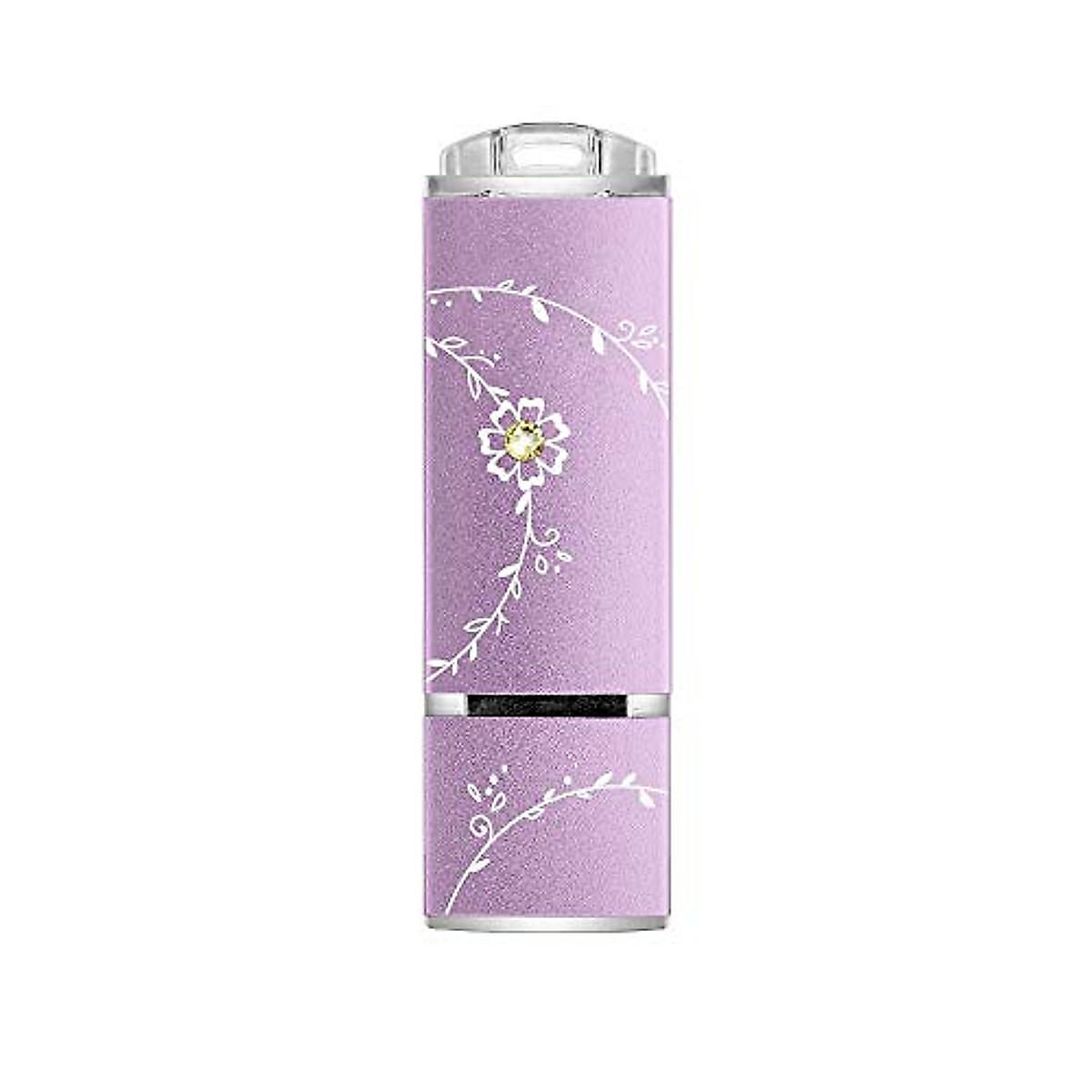 TCELL Natural Beauty 64GB USB 3.0 Flash Drive Decorated with Swarovski Elements Crystal Lavender Purple for Women Student Office Gift, Purple USB Stick