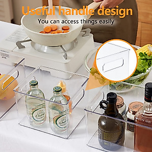 elabo Food Storage Containers Fridge Produce Saver- Stackable Food Storage Organizer Bins for Kitchen Cabinet, Freezer, Fridge, Pantry Storage Organization, Clear Plastic BPA Free