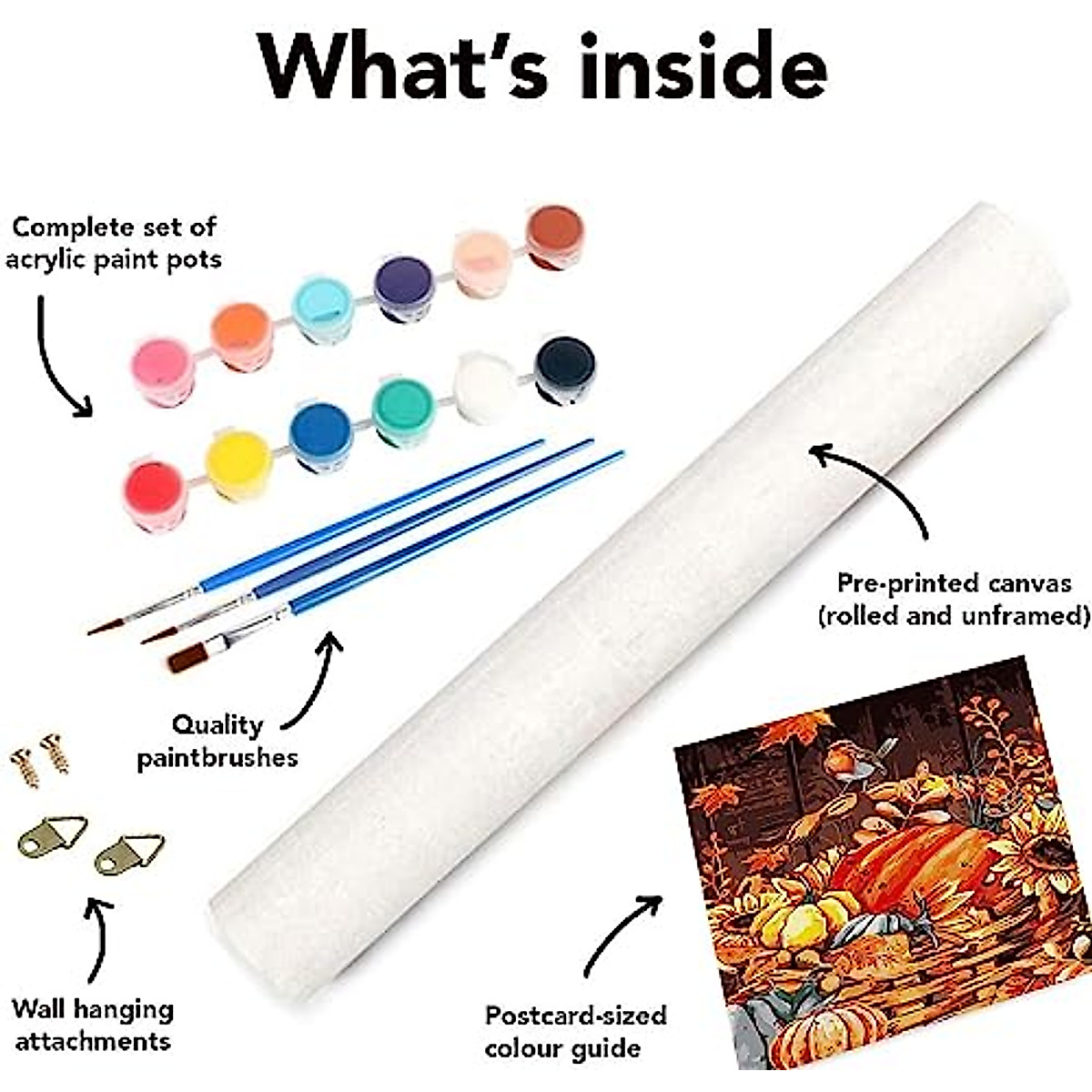 FQOVKYN Fall Paint by Number for Adults Canvas, Thanksgiving Pumpkins Paint by Numbers for Beginners, DIY Oil Paints for Canvas Painting Number Painting Kit for Home Decor Gifts 16 * 20 inch