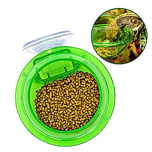 MACGOAL 3 Pieces of Reptile Suction Cup Feeder Chameleon Bowl Reptile Food and Water Bowl Dish Reptile Worm Dish Escape Proof, Suitable for Crested Gecko Tree Frog Chameleon Lizard Bearded Dragon